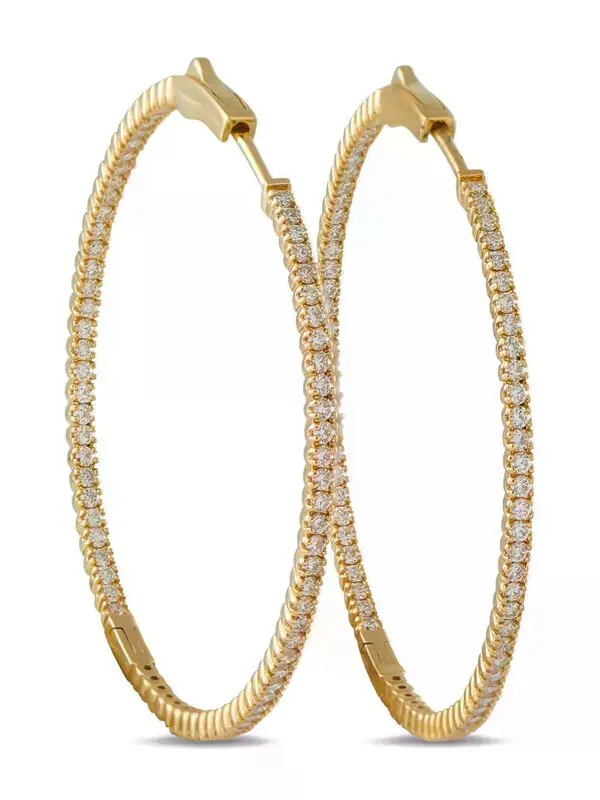 LB EXCLUSIVE Diamond Hoop Earrings - Gold