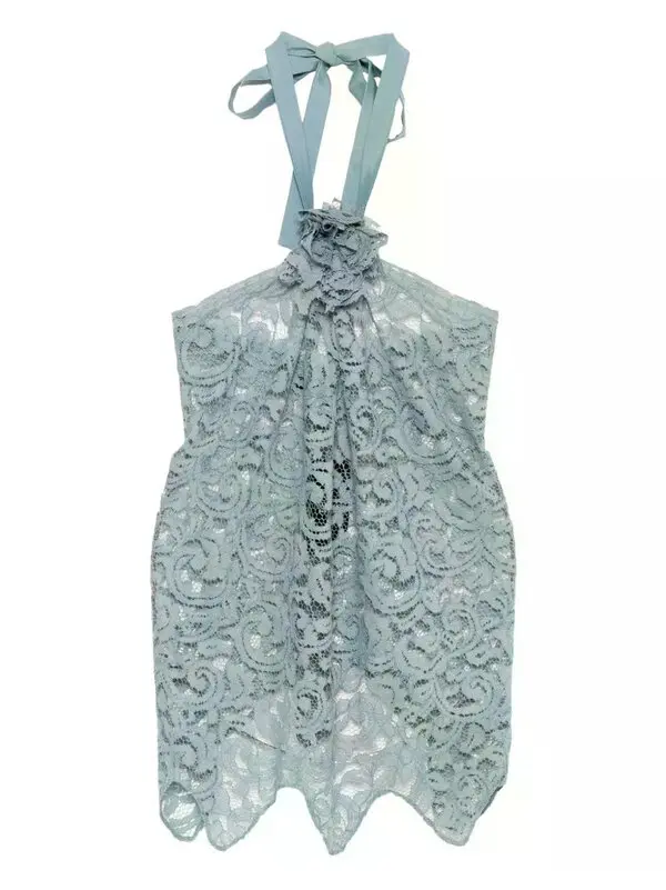 BLAKLACE Floral Lace Halterneck Top