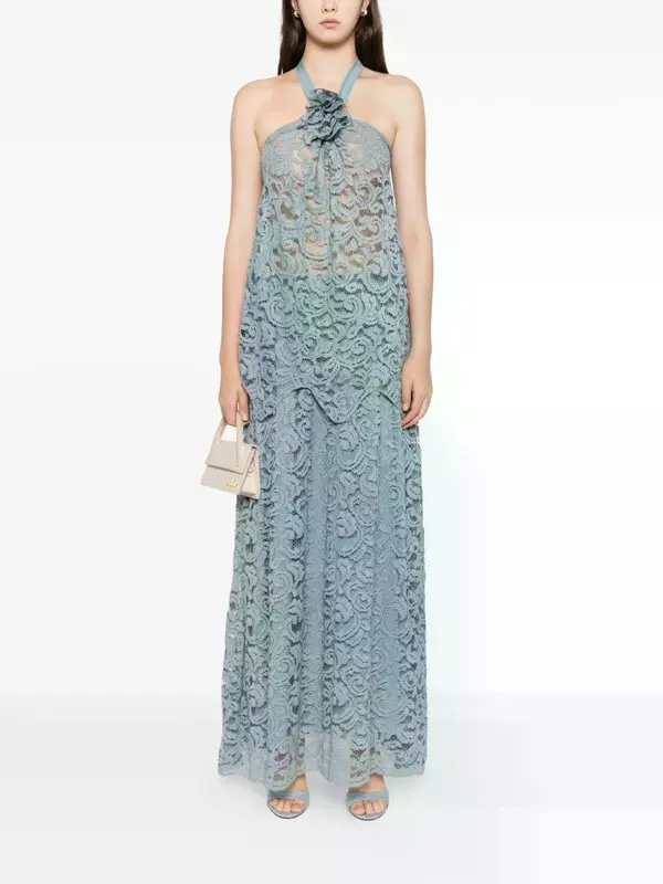 BLAKLACE Floral Lace Halterneck Top