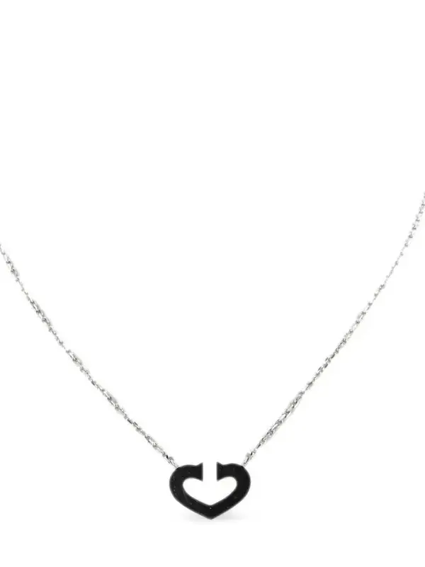 CARTIER 2000's Coeur Et Symbole White Gold Heart Necklace - Silver