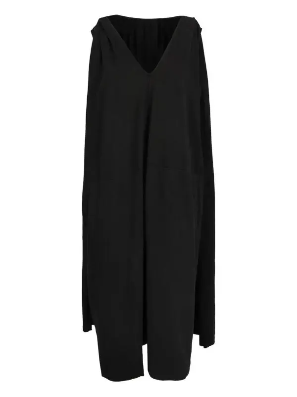 Rick Owens Caped V-neck Jumpsuit - Black