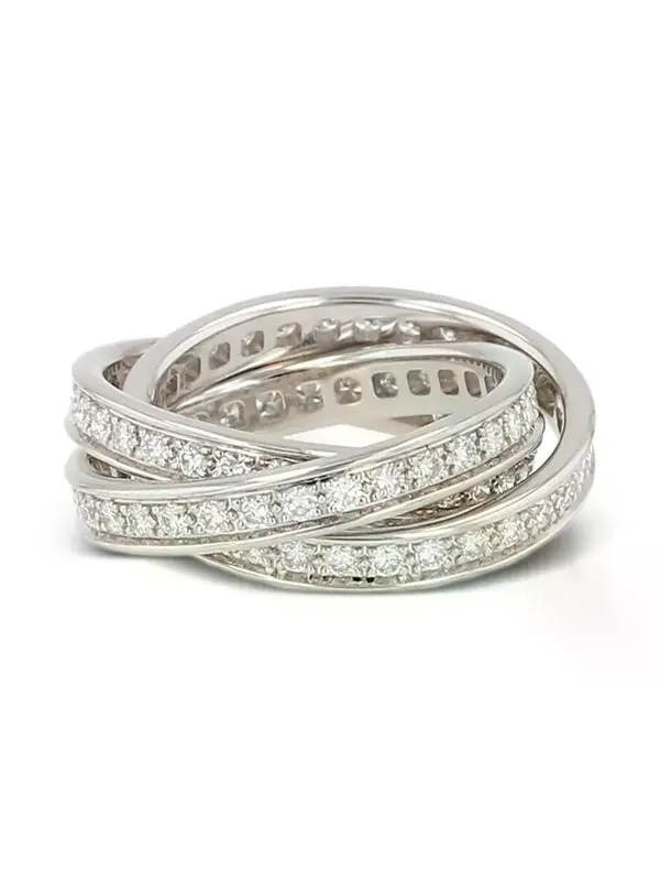 CARTIER 2010's Diamond White Gold Trinity Ring - Silver