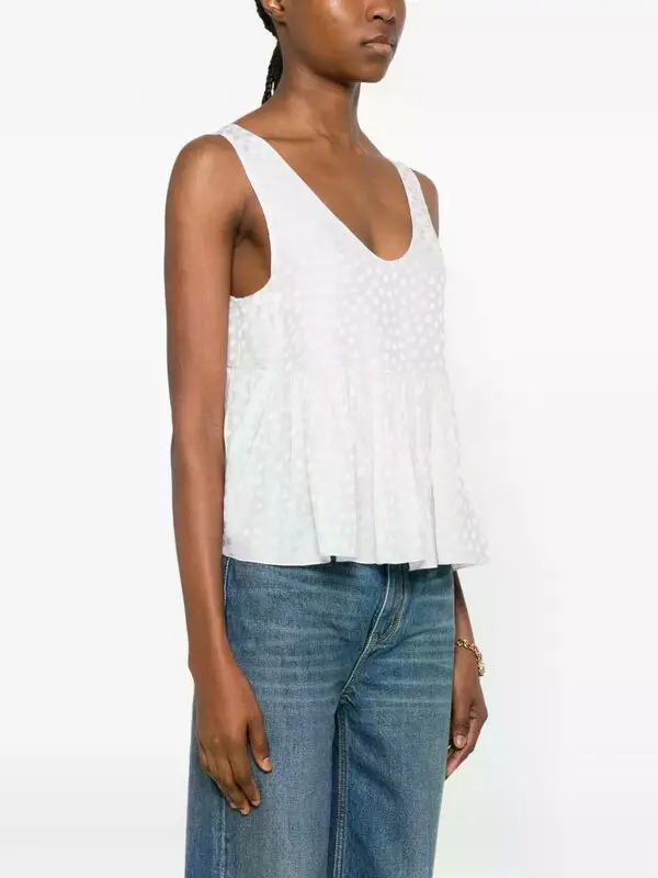 Chloé Jacquard Peplum Hem Top