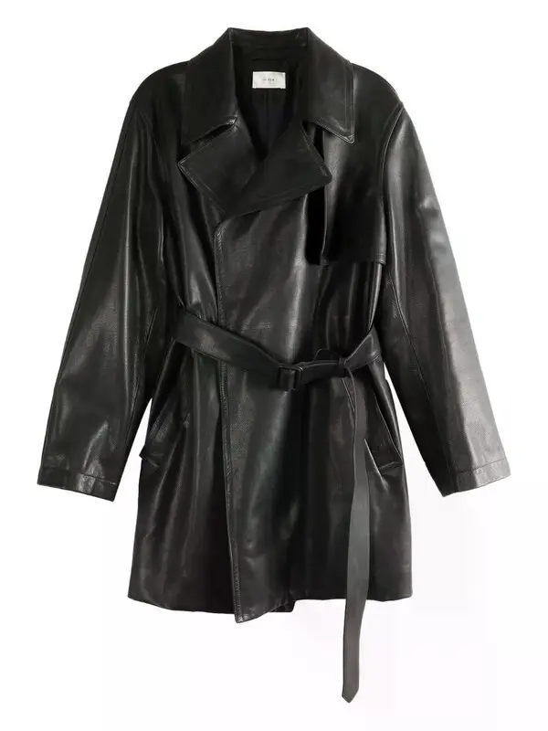 THE ROW Belted Leather Trench Coat