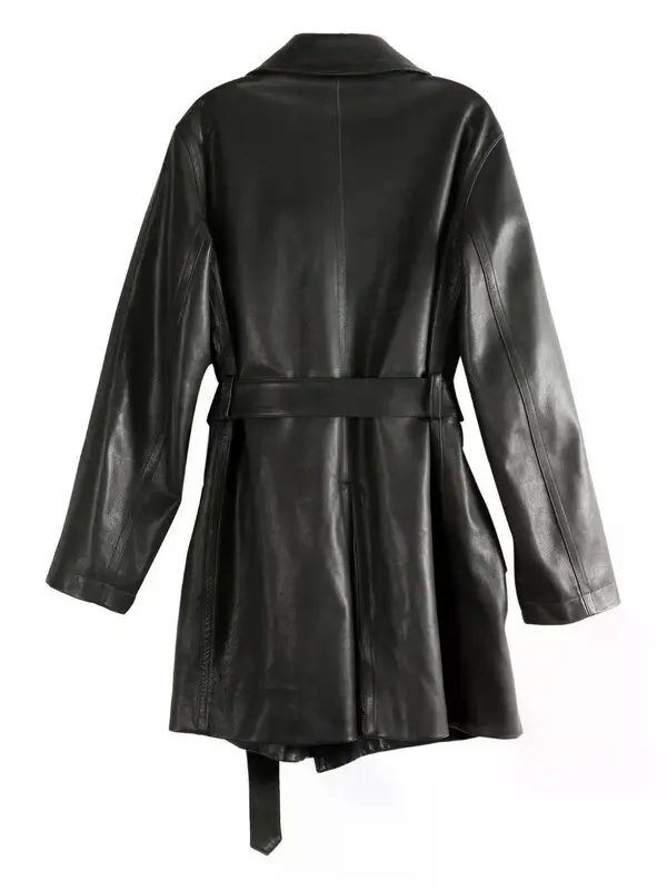 THE ROW Belted Leather Trench Coat