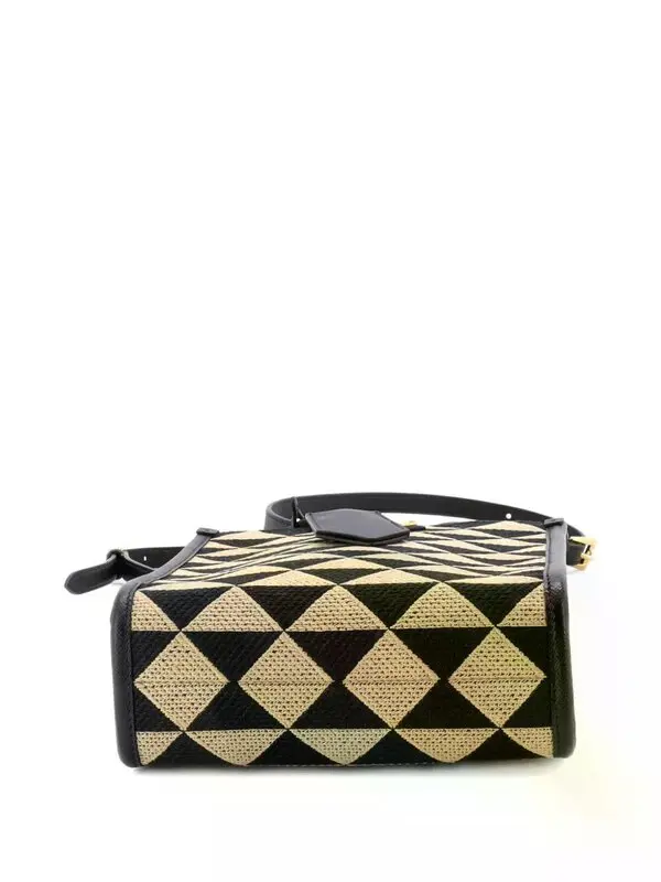 Prada Symbole Shopper Tote Jacquard Mini Crossbody Bag - Black