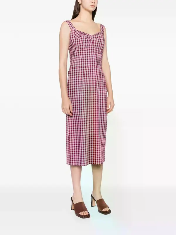 BLAKLACE Straps Checked Dress
