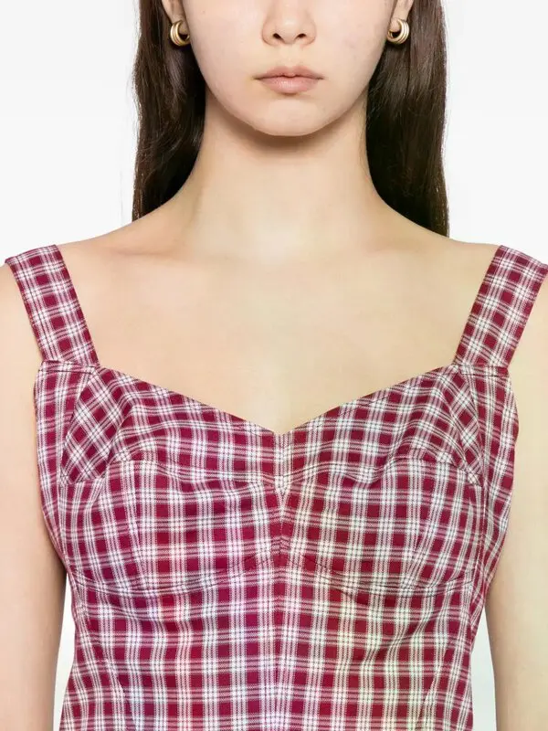 BLAKLACE Straps Checked Dress