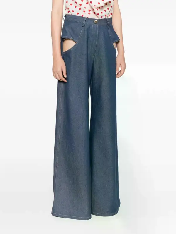 BLAKLACE Cutout Trousers - Blue