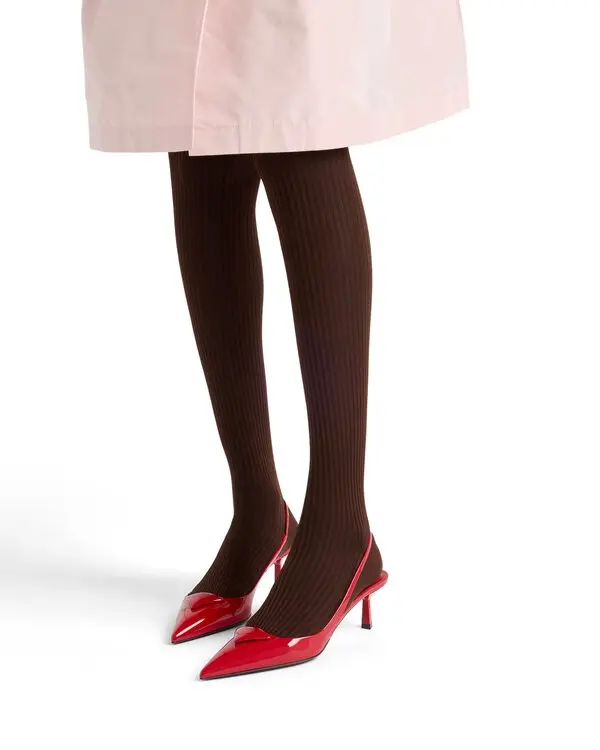 Prada Patent Leather Slingback Pumps - Red