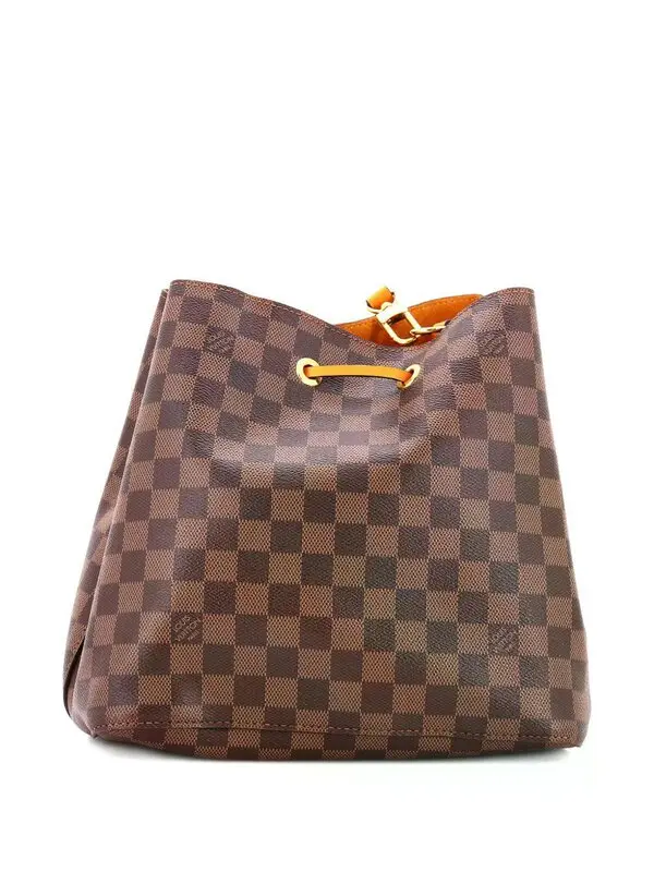 LOUIS VUITTON Neonoe Handbag Damier With Leather Mm Bucket Bag - Brown