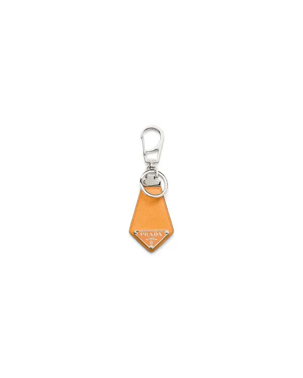 Prada Saffiano Leather Keychain - Amber