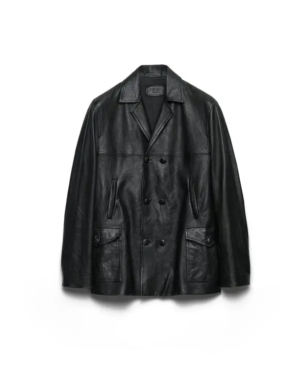 Prada Double-breasted Nappa Leather Caban Jacket