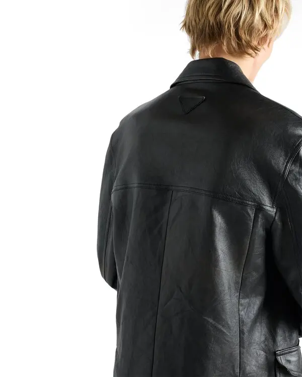 Prada Double-breasted Nappa Leather Caban Jacket