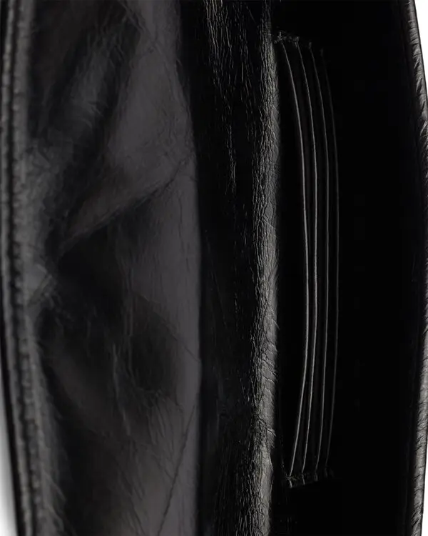 Prada Leather Wallet With Shoulder Strap - Black