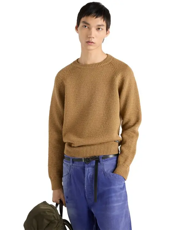 Prada Wool Crew-neck Sweater - Camel Brown