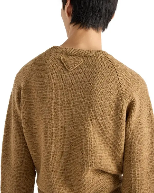 Prada Wool Crew-neck Sweater - Camel Brown
