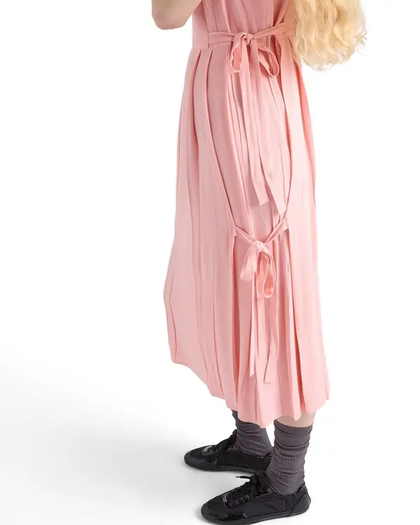 Prada Embroidered Marocain Crepe Dress