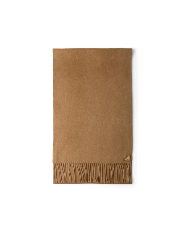 Prada Silk And Cashmere Scarf - Camel