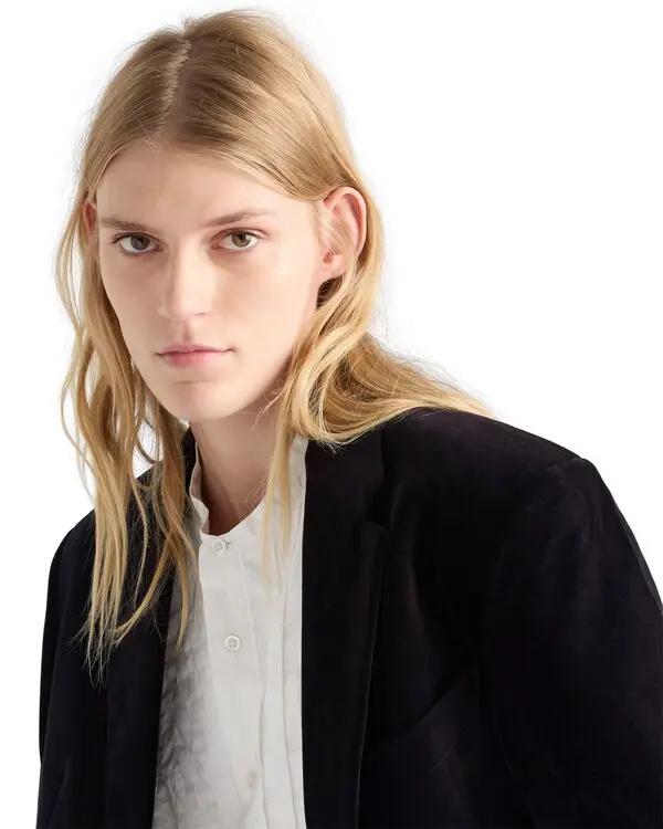 Prada Single-breasted Velvet Jacket - Black