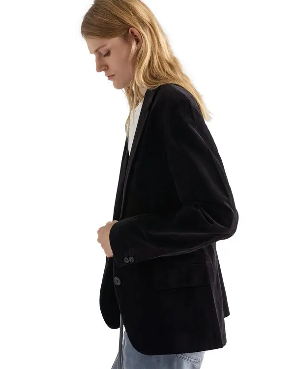 Prada Single-breasted Velvet Jacket - Black