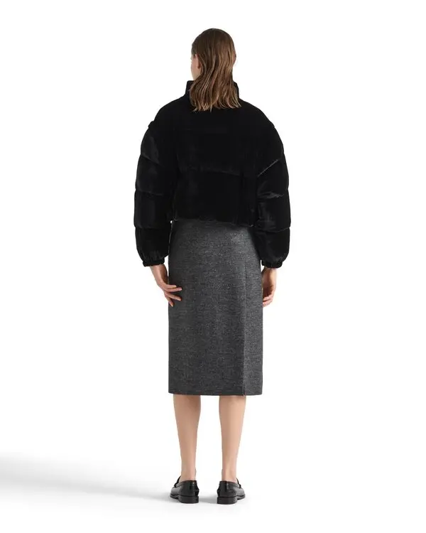 Prada Velvet Down Jacket - Black