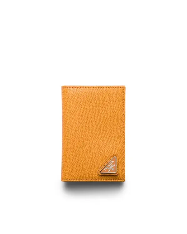 Prada Saffiano Leather Card Holder - Amber