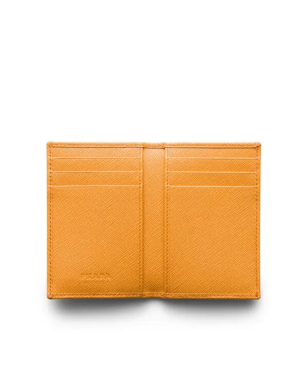 Prada Saffiano Leather Card Holder - Amber