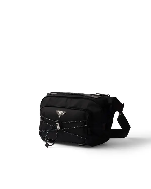 Prada Speedrock Re-nylon And Leather Shoulder Bag - Black