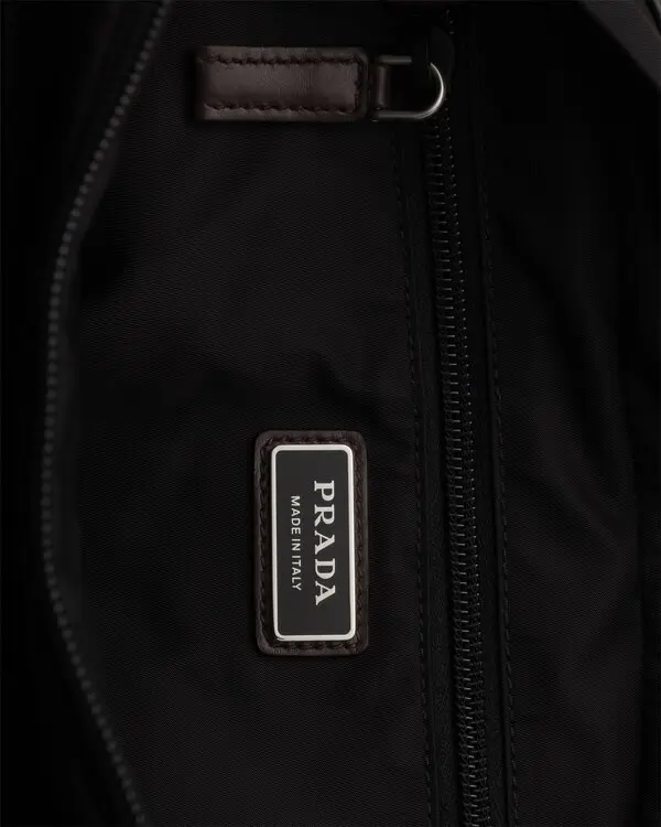 Prada Speedrock Re-nylon And Leather Shoulder Bag - Black