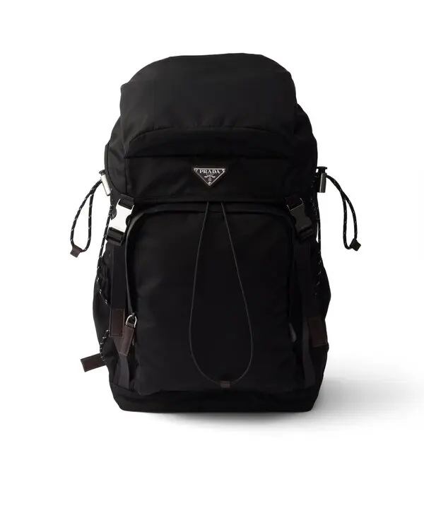 Prada Re-nylon And Leather Backpack - Black