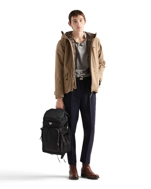 Prada Re-nylon And Leather Backpack - Black