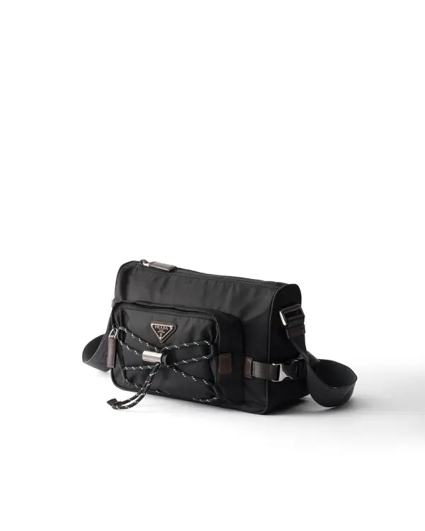 Prada Re-nylon And Leather Shoulder Bag - Black
