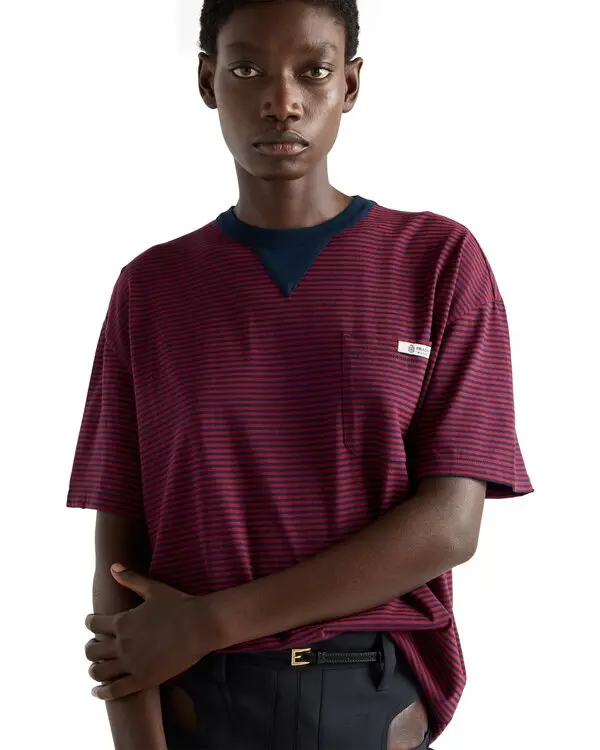 Prada Oversized Striped Jersey T-shirt