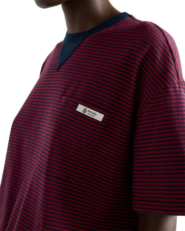 Prada Oversized Striped Jersey T-shirt