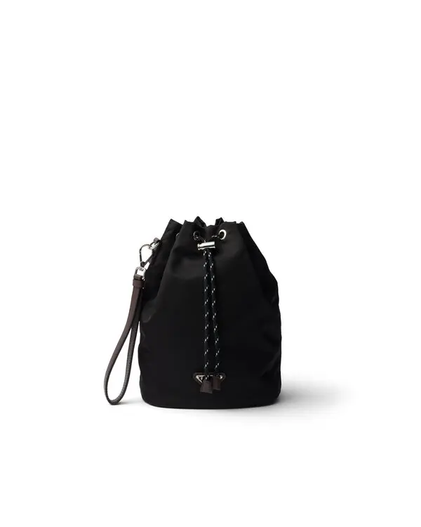 Prada Re-nylon And Leather Pouch - Black