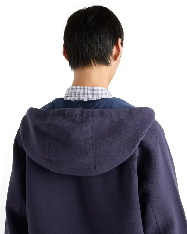 Prada Hooded Technical Fabric Blouson Jacket - Navy