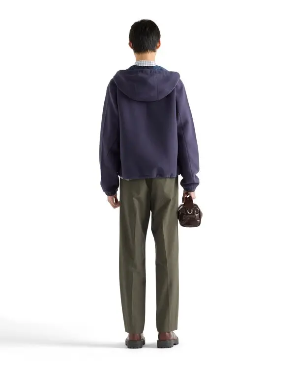 Prada Hooded Technical Fabric Blouson Jacket - Navy