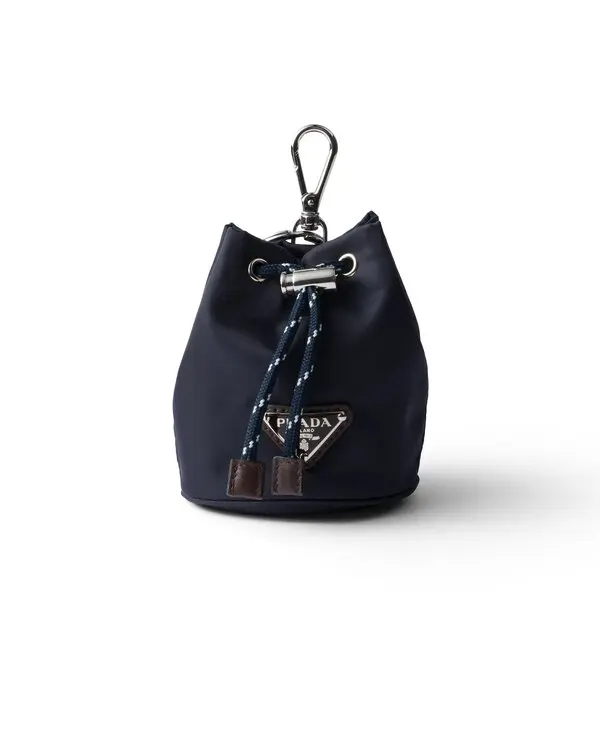 Prada Speedrock Re-nylon Keychain Charm - Navy