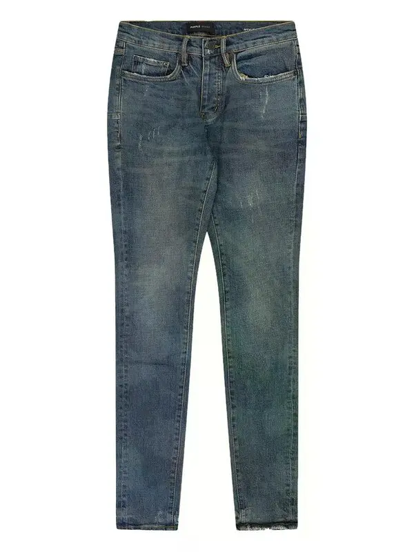 PURPLE BRAND Perforated Indigo Denim