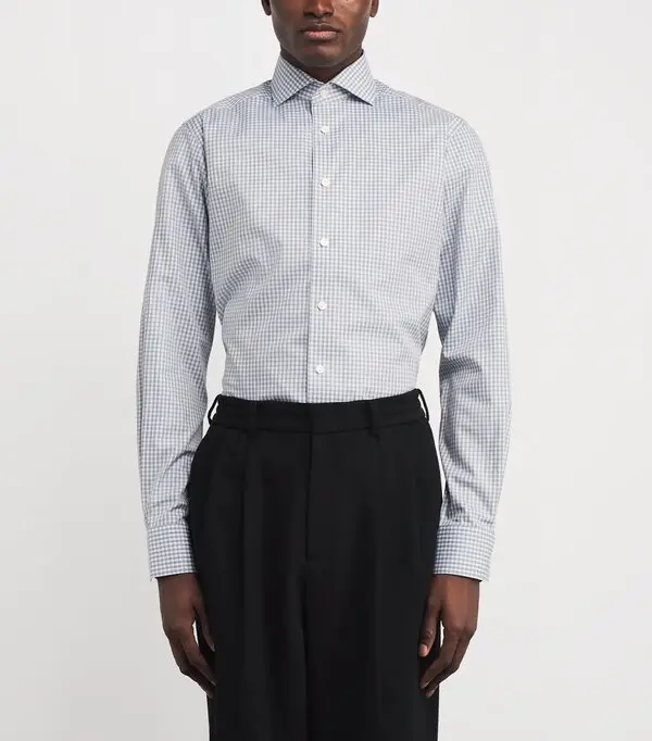 Eton Cotton Twill Melange Check Shirt