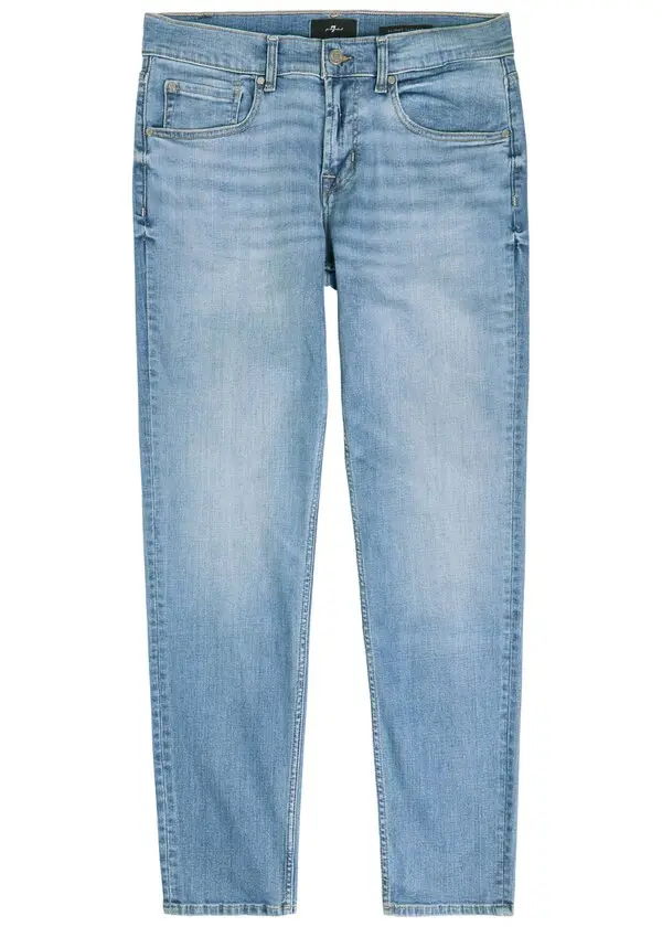 7 For All Mankind Slim Tapered Luxe Performance Jeans - Light Blue