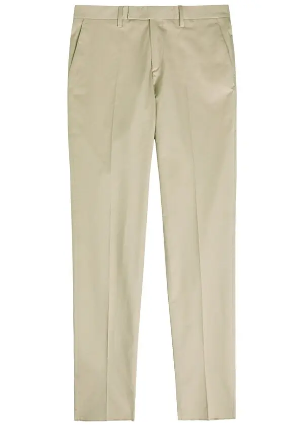 LARDINI Tapered-leg Stretch-cotton Trousers