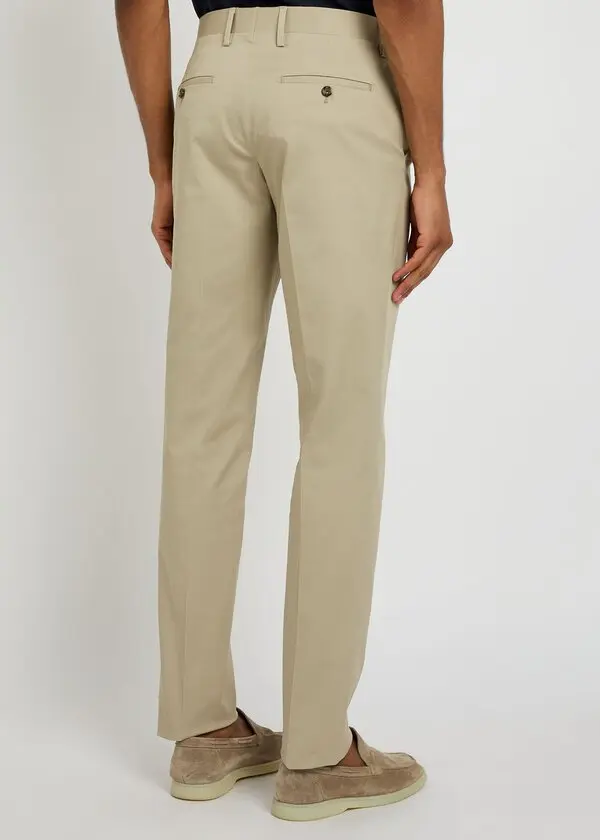 LARDINI Tapered-leg Stretch-cotton Trousers