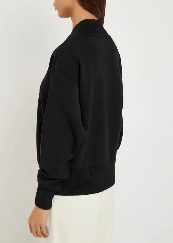 Varley Sally Jersey Sweatshirt With Zip-fastening V-neck - Black