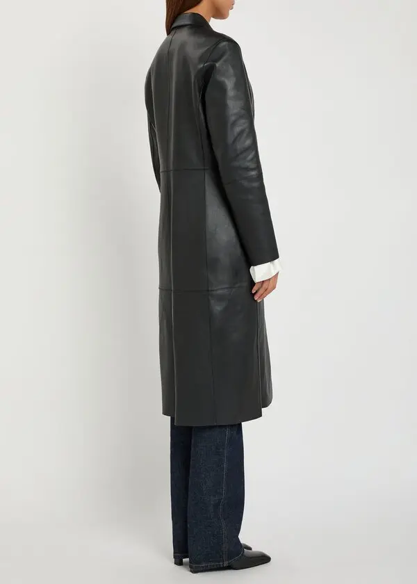 TOTEME Leather Coat - Black