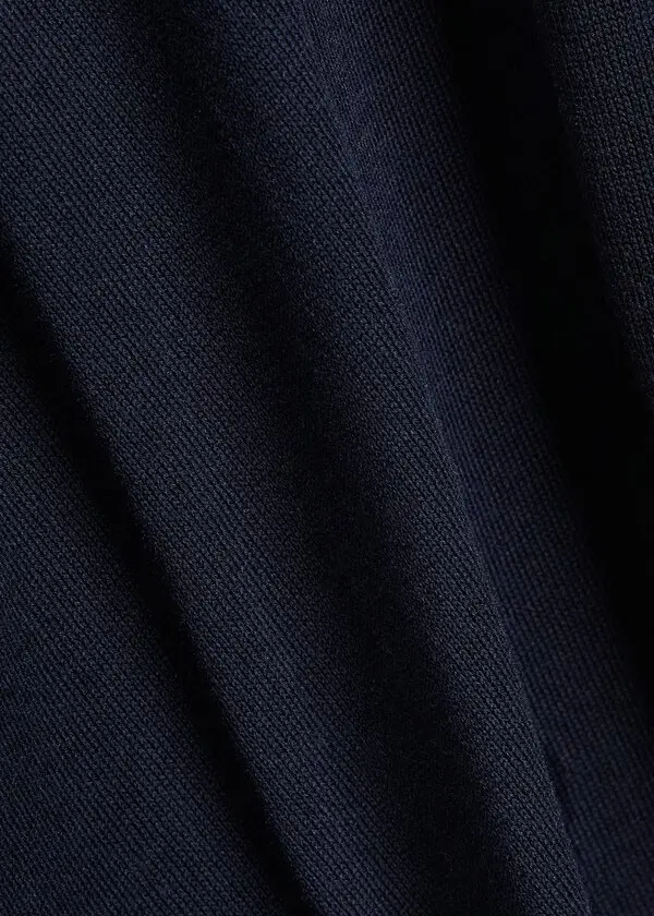LARDINI Fine-knit Cotton T-shirt - Navy