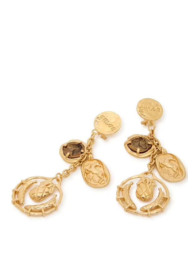 Chloé Medals Drop Earrings