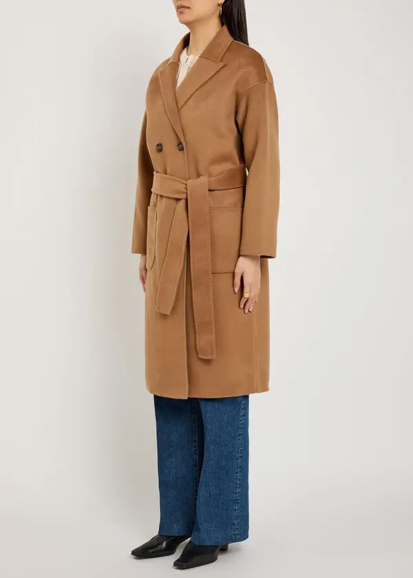 ANINE BING Dylan Belted Wool And Cashmere-blend Coat