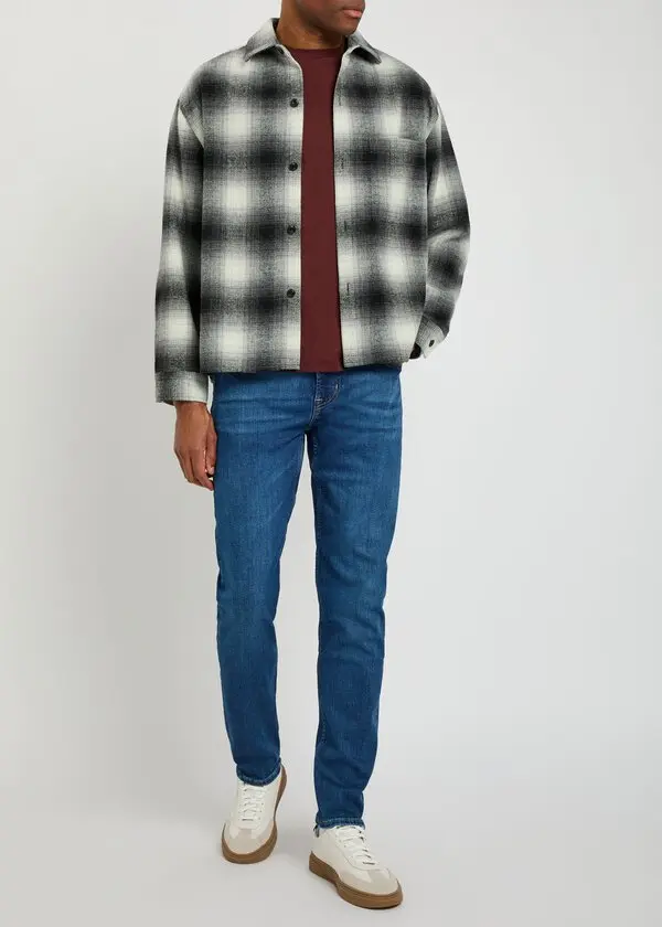 7 For All Mankind Slim Tapered Luxe Performance Jeans - Mid Blu